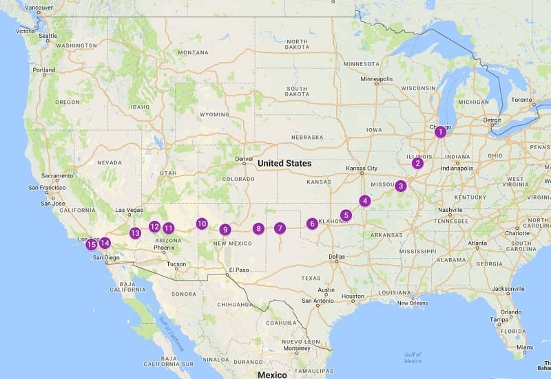 USA Route 66 Chicago Till Los Angeles Mina Resor